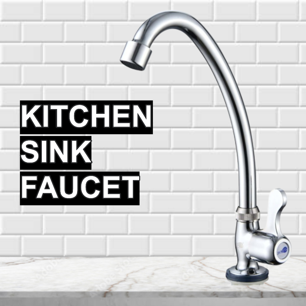 Kitchen Sink Faucet 16 Inches Gooseneck Kitchen Faucet | Shopee Philippines