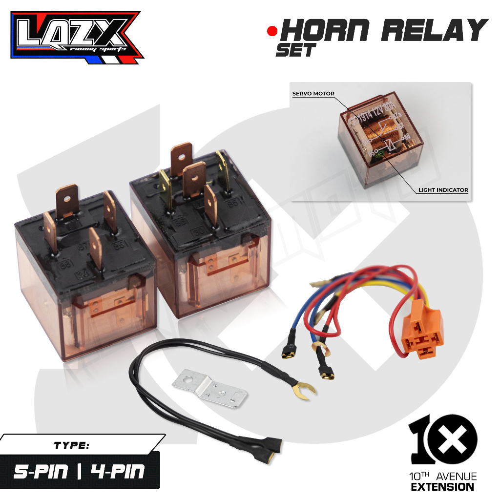 10thx Lazx Horn Relay / Mini Driving Light Relay Set (4-5 Pin) for ...