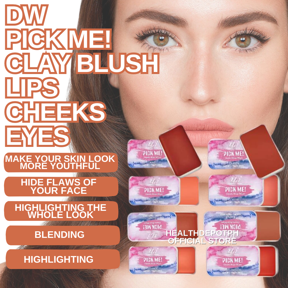 DW 3IN1 Pick Me Clay Blush Cheek Lips Eyes Creamy Matte Blush On and ...