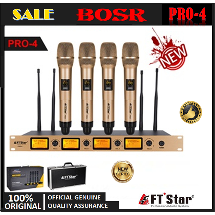 New 4 Pcs Professional Wireless Microphone PRO-4 | Shopee Philippines