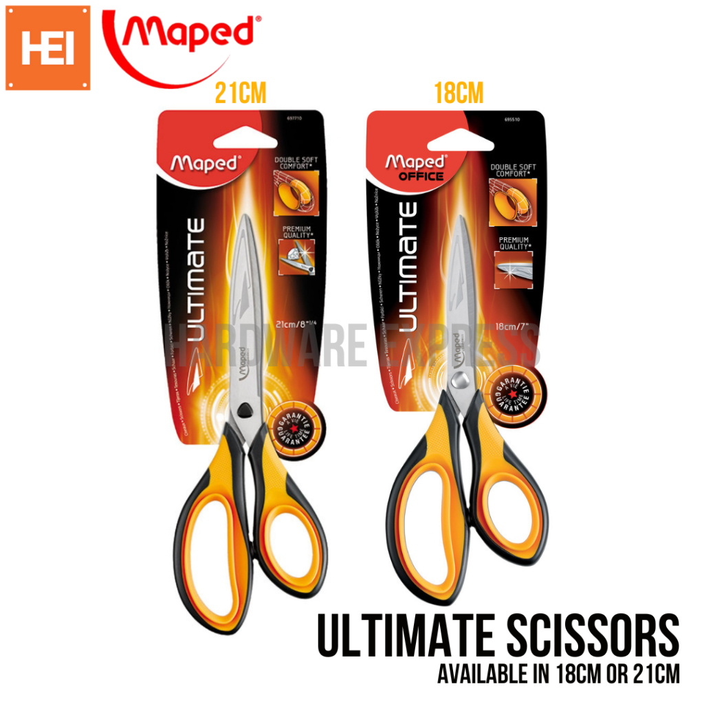 MAPED 18cm or 21cm Ultimate Scissors Double Soft Comfort #697710 ...