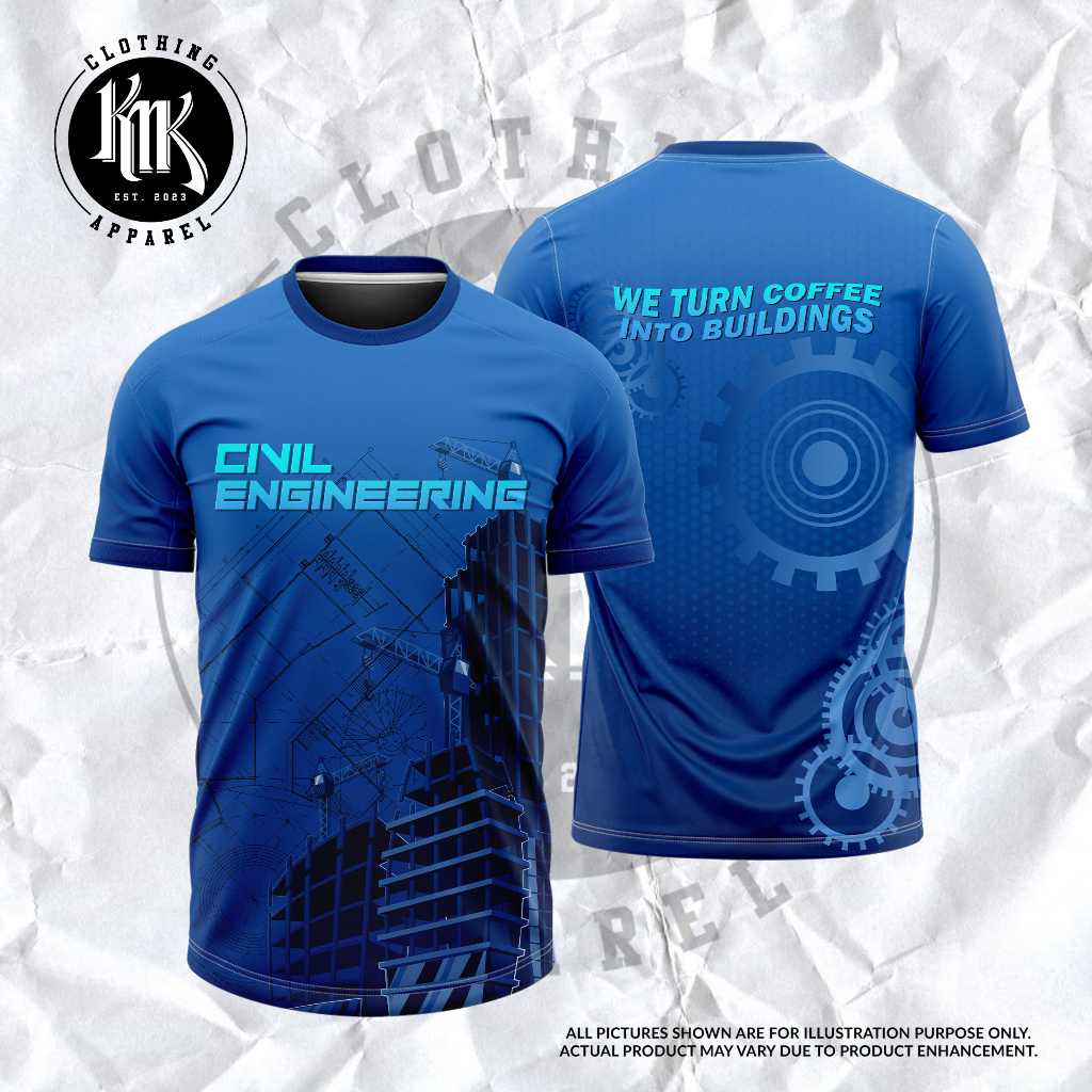 Civil Engineering Full Sublimation High Quality 3D Print Shirt Drifit ...