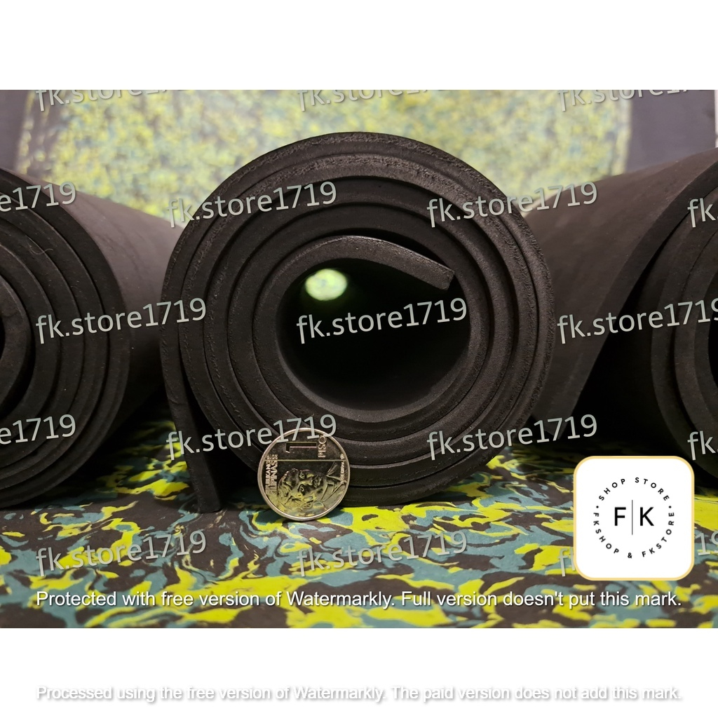 Black PLAIN Rubber Mat - 5MM (Rolled) Different Sizes but Same ...