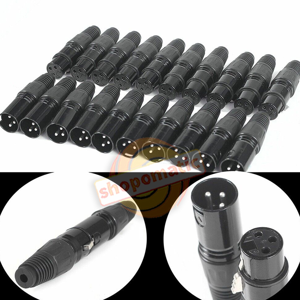 ⭐ COD 20PCS 3Pin XLR Male To Female Microphone Extension Cable ...