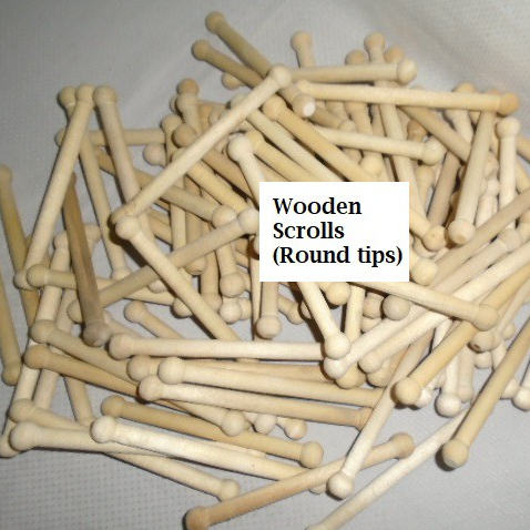 50pairs/order Wooden Scrolls (Round tips) | Shopee Philippines