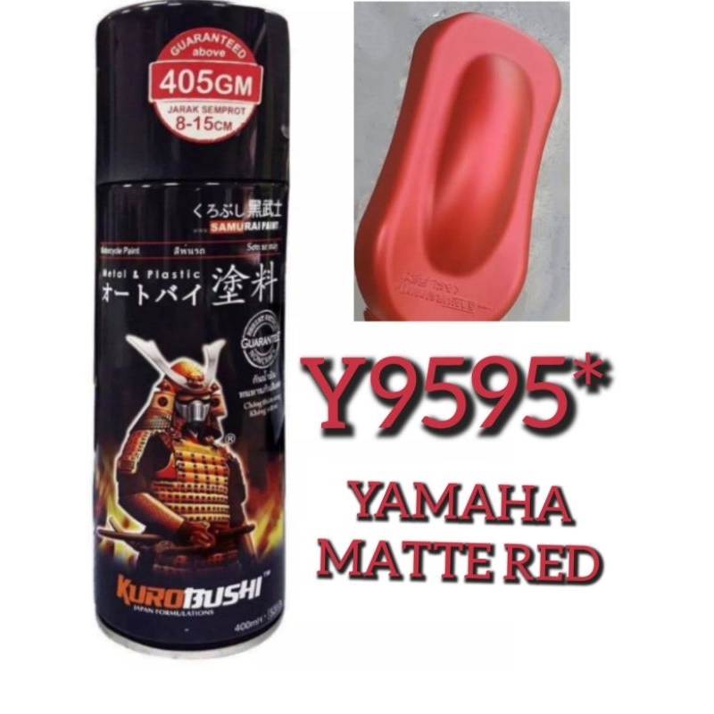 SAMURAI SPRAY PAINT MATTE RED Y9595* ( YAMAHA SINGLE COLORS)400ML | Shopee Philippines