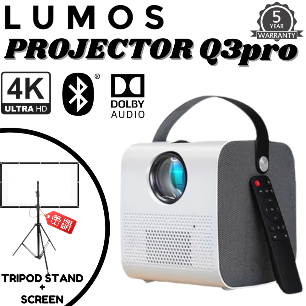 Android Projector Q3 Pro Full HD 1080P 4K Wi-Fi Bluetooth Netflix ...