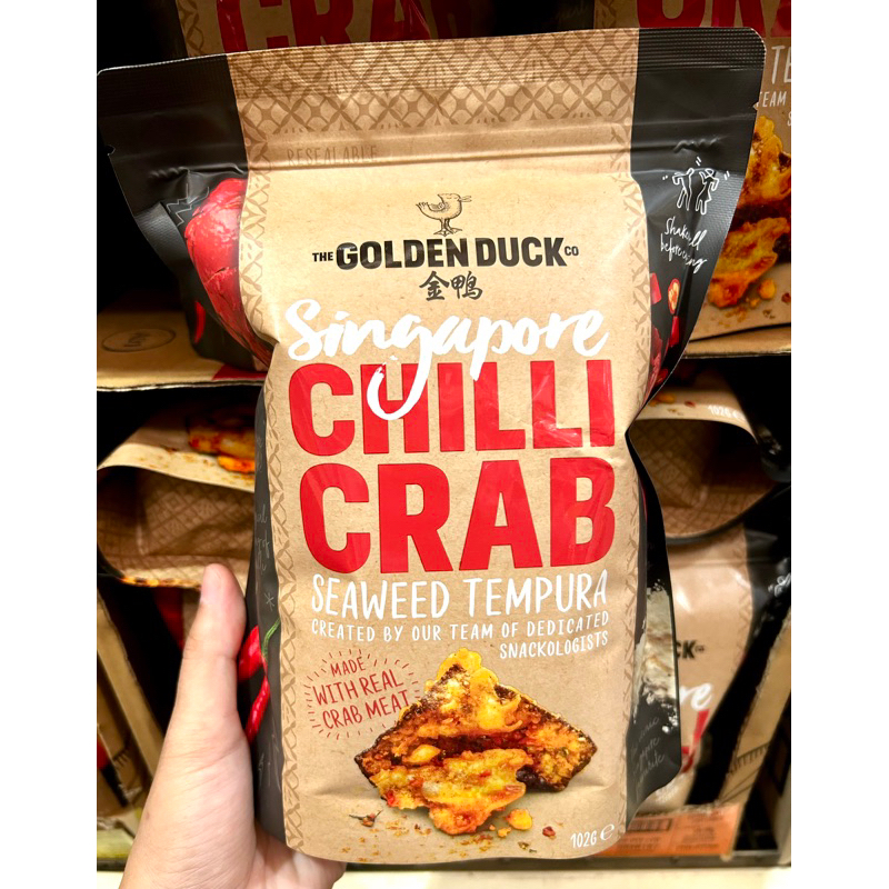 The Golden Duck Salted Chili Crab Seaweed Tempura Chips 102g | Shopee ...