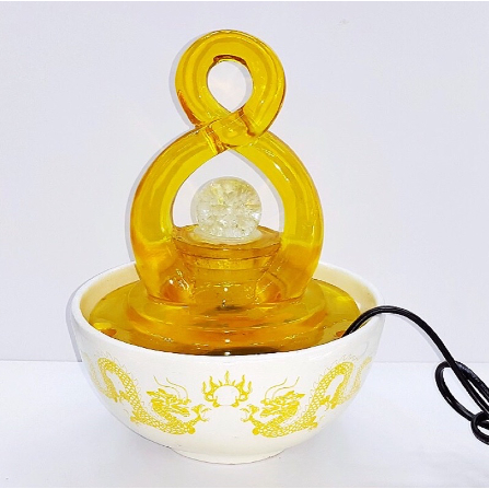 Yellow Lucky Figure 8 Water Feature / Fountain for Prosperity. | Shopee ...