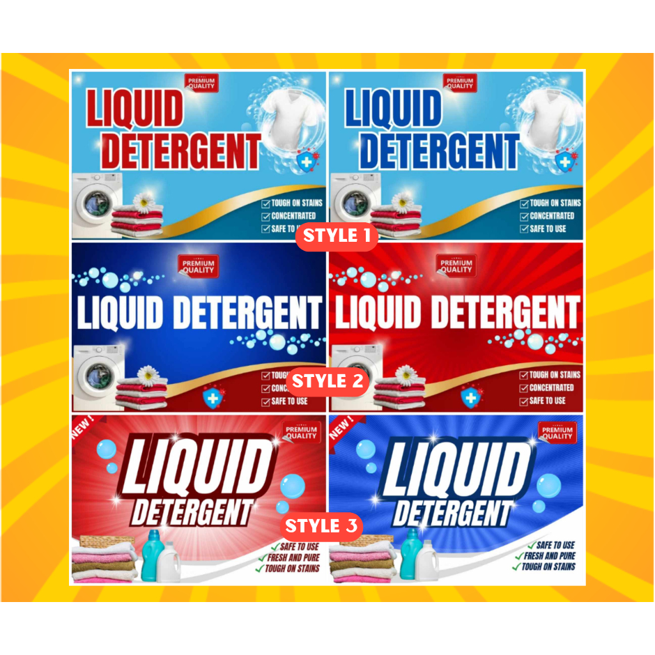 10 PCS LIQUID DETERGENT STICKER LABEL (GENERIC) | Shopee Philippines