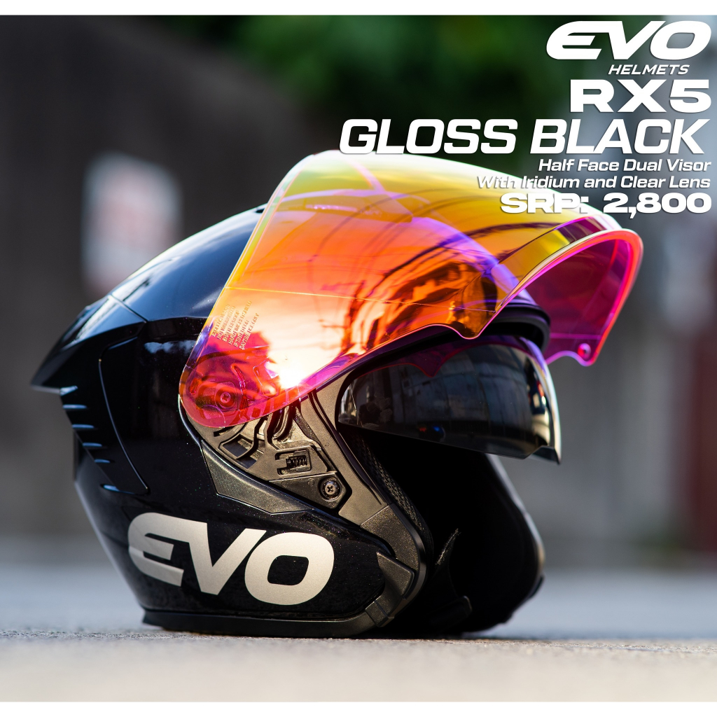 EVO HELMET RX5 MONO COLORS (REVO LENS) with free clear lens | Shopee ...
