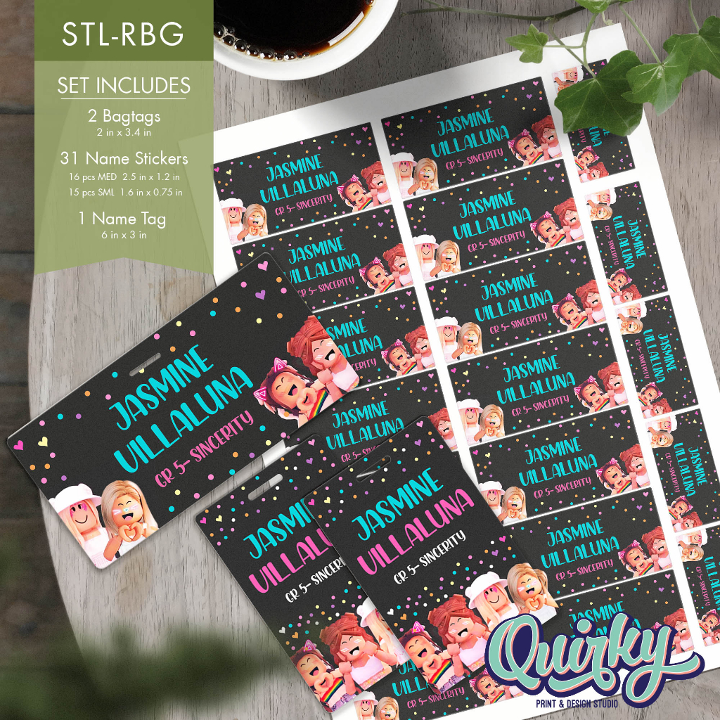 Personalized Back To School Set - Girl Designs - Name Tag, Bag Tag and ...
