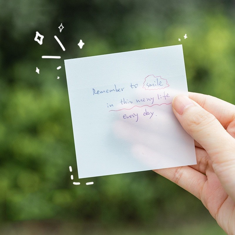 50Sheets Transparent Sticky Notes Set waterproof Sticky Memo Weekly ...