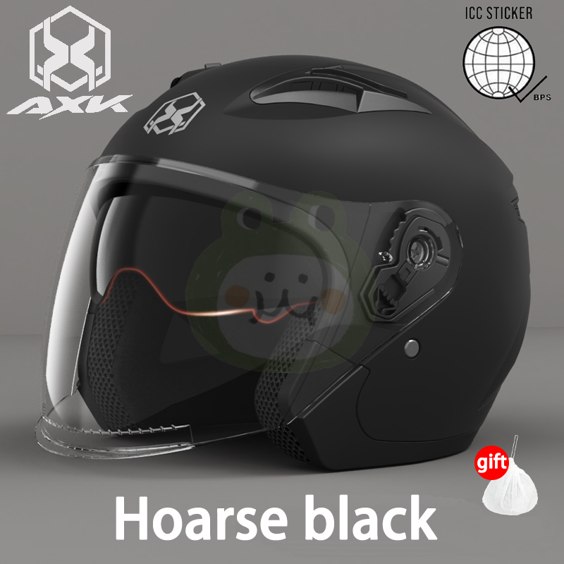 AXK 801 Double Miorr Motorcycle Half Face Classic Helmet | Shopee ...