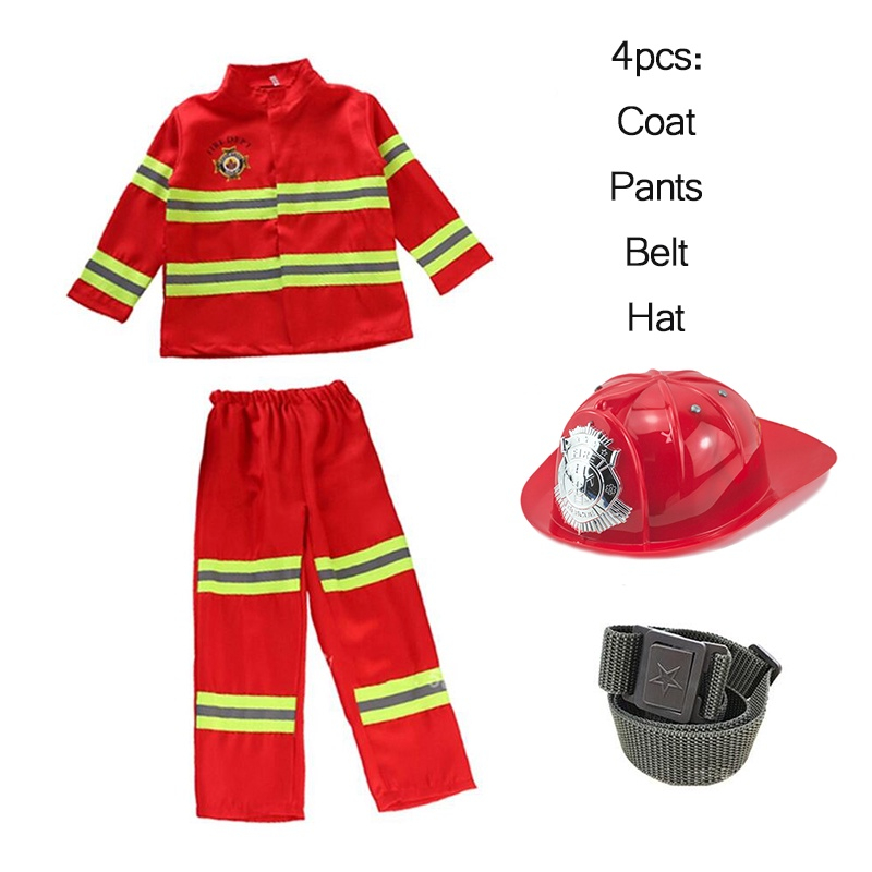 Children's Firefighter Costumes Fire Fighting Performance Role-Playing ...