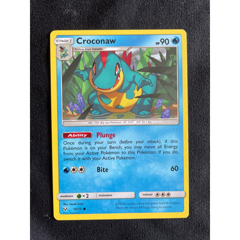 Croconaw pokemon card 19/73 common | Shopee Philippines