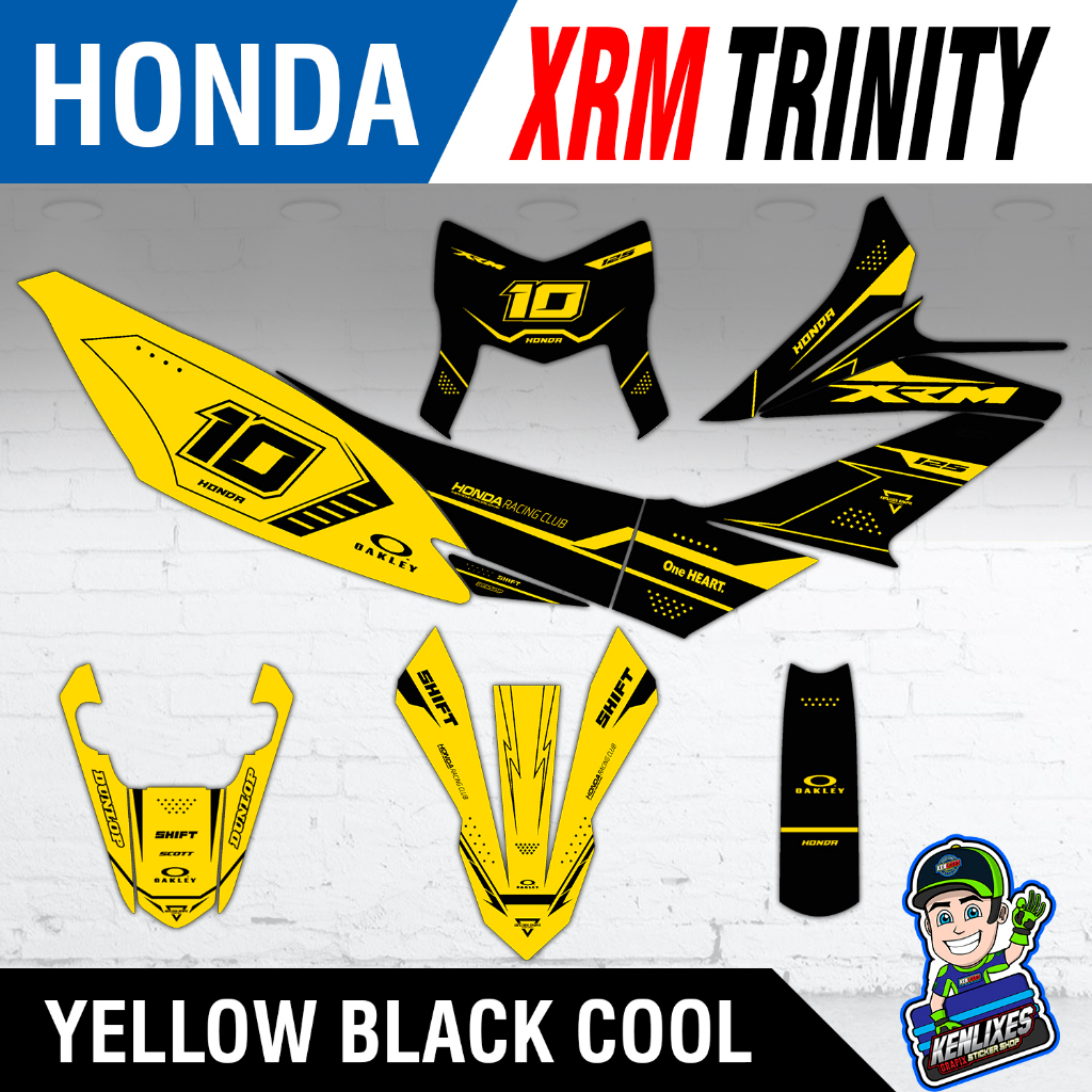 Honda XRM 125 Trinity Full Body Motorcycle Decals / Sticker (Black Cool ...