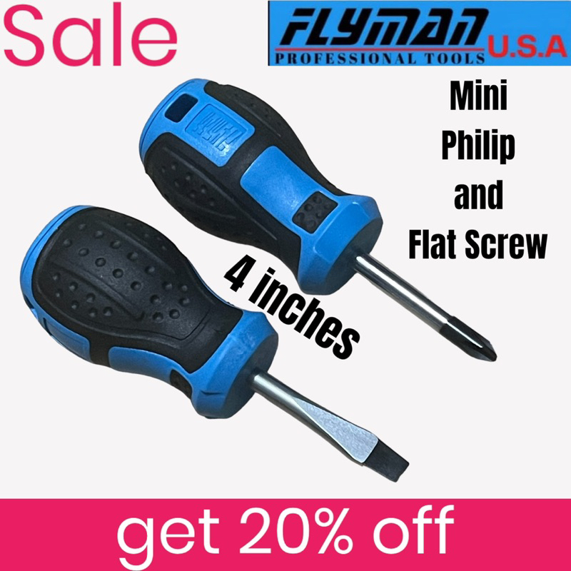 Mini Philip and Flat Screw 4 inches Flyman USA Original I’m | Shopee ...