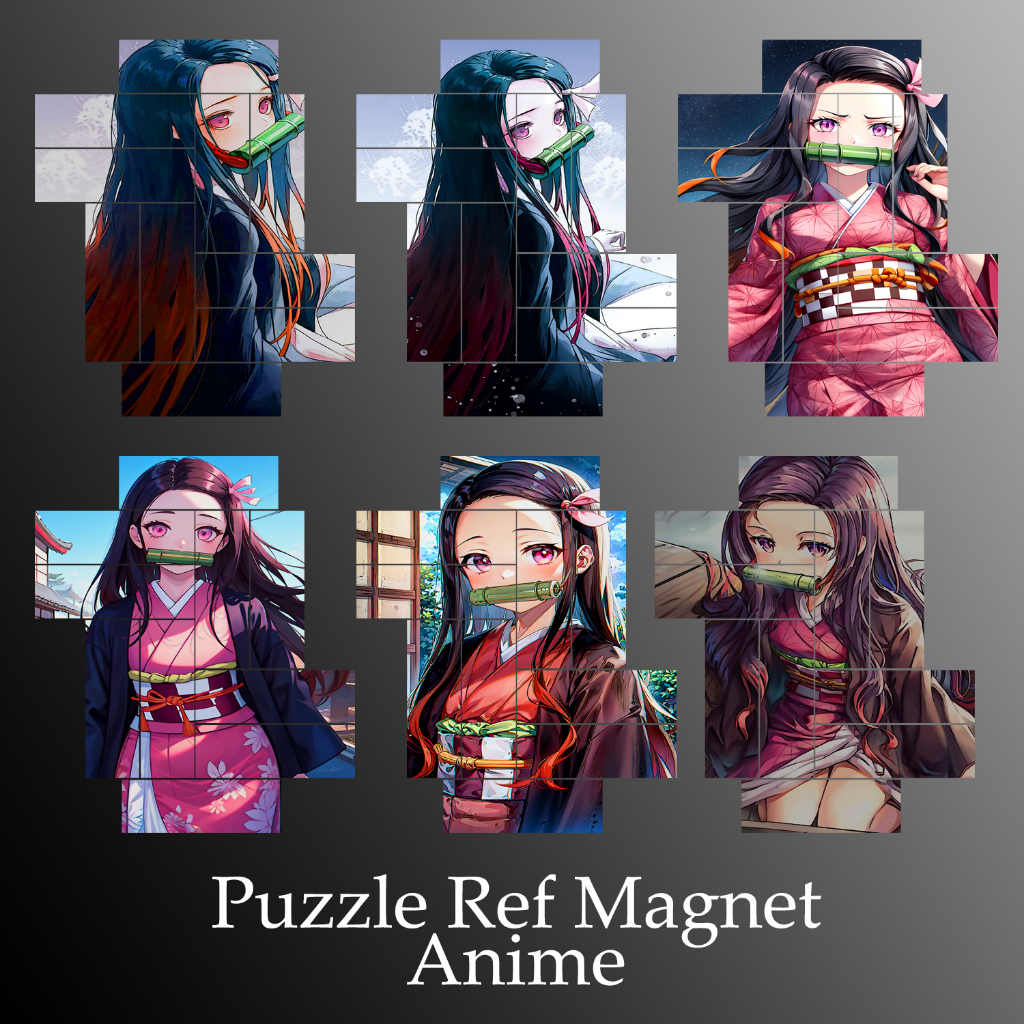 Demon Slayer Nezuko puzzle magnet, ref magnet collectibles, play magnet ...