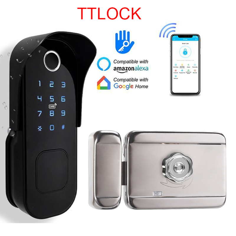 Fingerprint Door Lock Tuya WIFI Lock Waterproof Smart Lock Outdoor Gate ...
