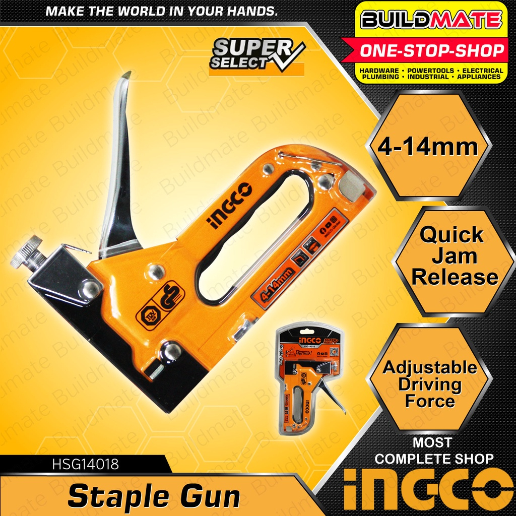 Buildmate x INGCO Gun Tacker Stapler Staple Gun Tucker Upholstery Quick ...