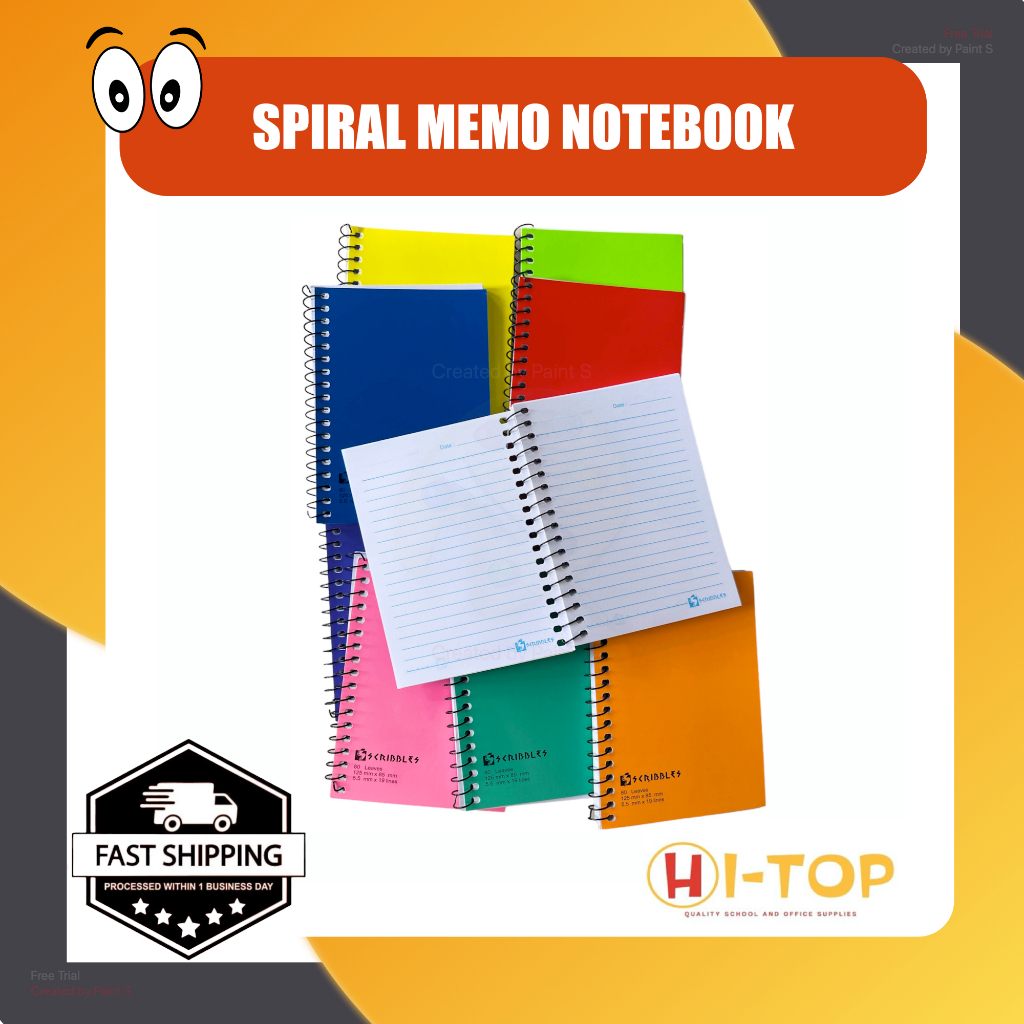 Scribbles Spiral Memo Daily Notes 10 Pieces 80 Lvs | Small Spring ...