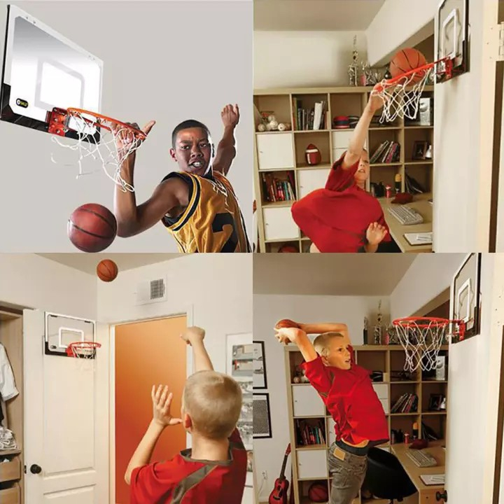 【Free Basketball & Pump】46*30cm Indoor Mini Basketball Hoop Backboard ...