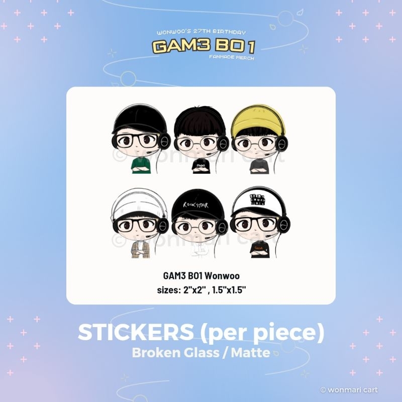 GAM3 BO1 Stickers Fanmade Merch SVT Wonwoo Birthday Merch 2023 | Shopee ...