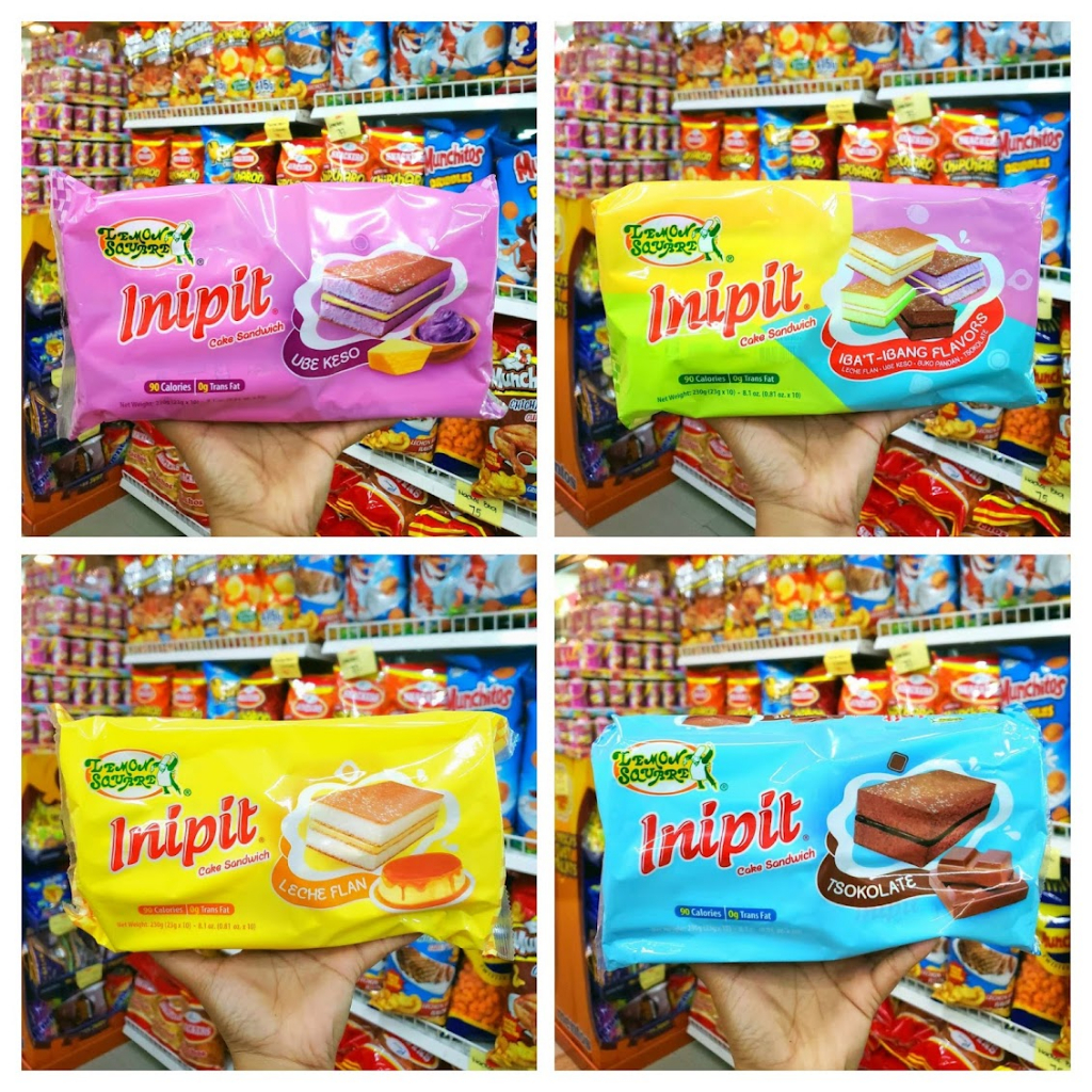 Lemon Square Inipit Cake Sandwich 10 L. Flan / Ube / Tsokolate ...