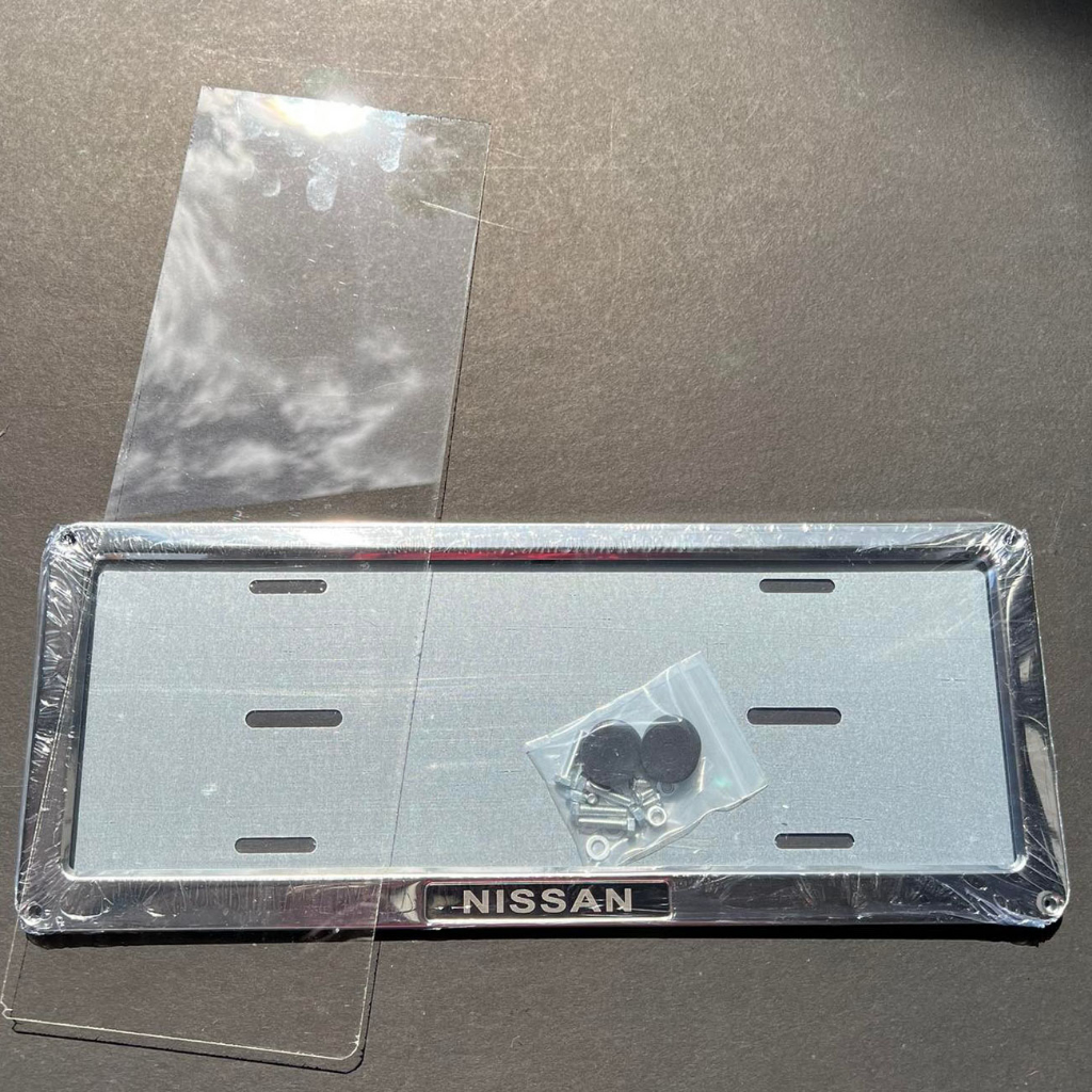 1PC NISSAN Car Plate Cover Deflector Chrome Plate License Frame Cover ...