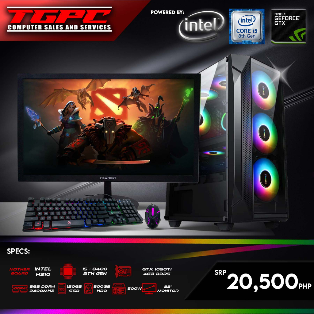 Gaming Rig Set Core i7 8th, Core i7 7th, Core i5 7th, Ryzen 3 ...
