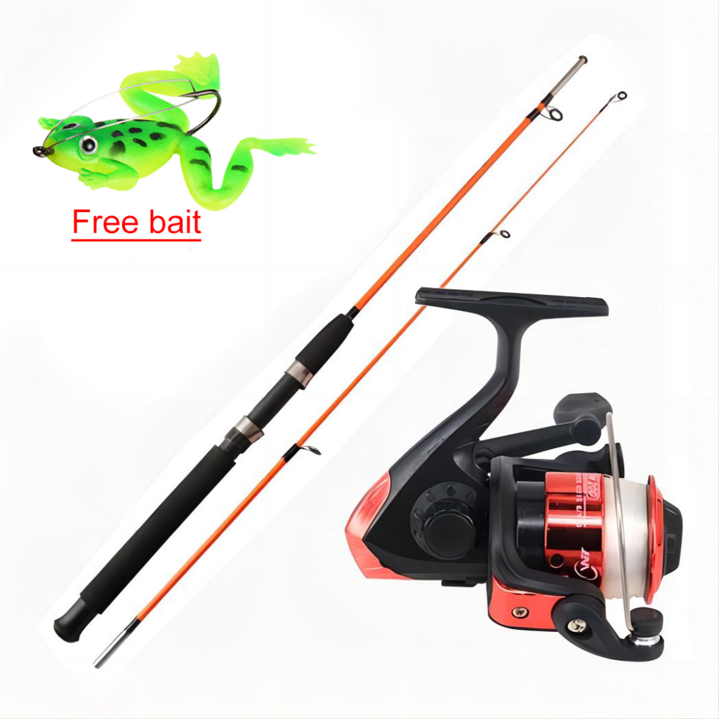 Suke Fishing Rod Reel Set Spinning Reel Fishing Rod 2 Section 1.2M 1.5M | Shopee Philippines