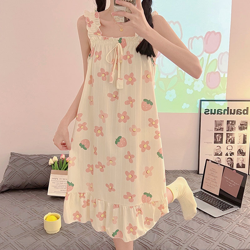 【WAN】Women Cute Printed Character Night Dresses Daster Sleepwear ...