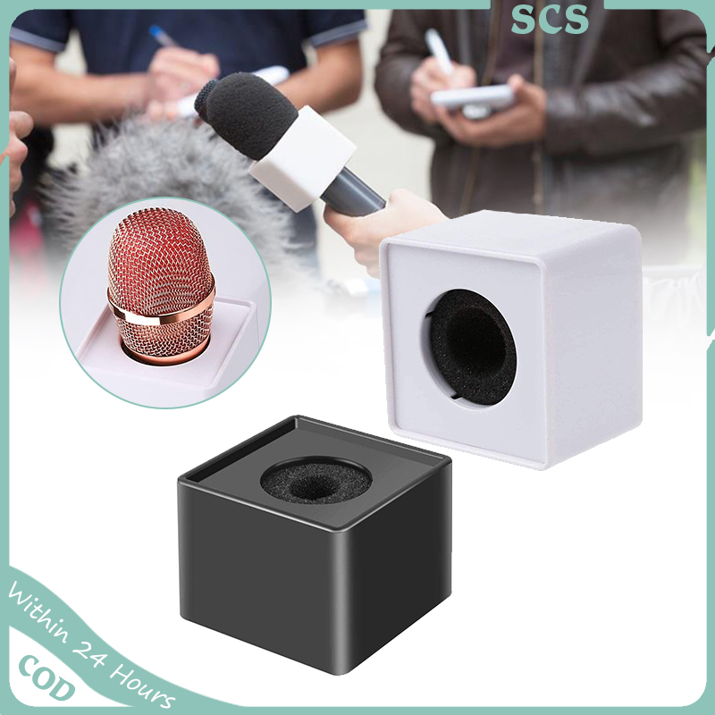 2 Pcs Microphone Flag Station Black and White Square ABS Foam ... 2 Pcs Microphone Flag Station Black and White Square ABS Foam ...