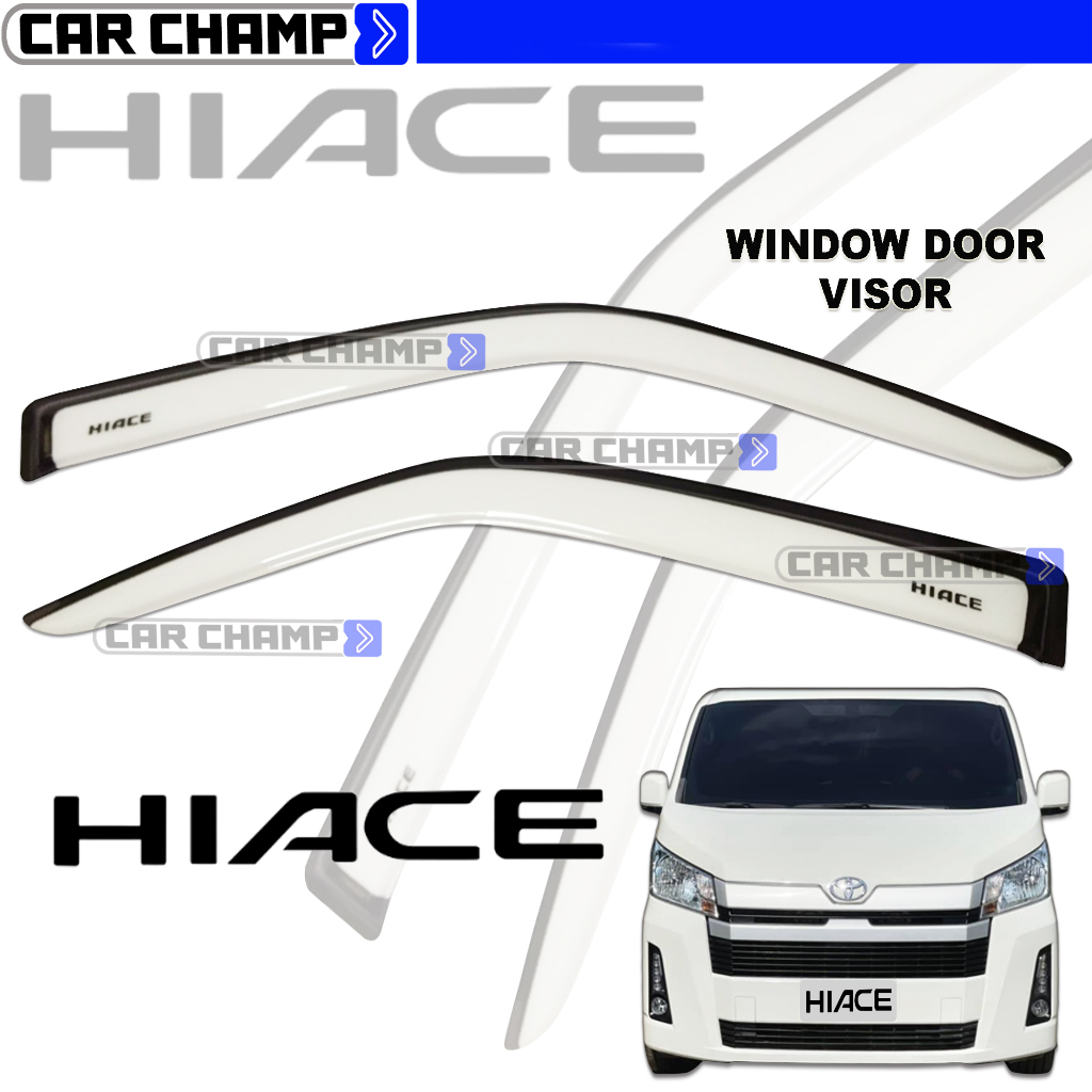 Toyota Hiace GL Grandia 2019 to 2023 INJECTION Window Door Visor Black ...