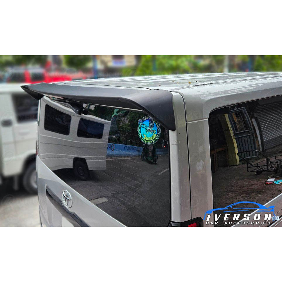 Hi ace Matte Black Rear Spoiler with 3rd Brakelight for Toyota Hiace ...