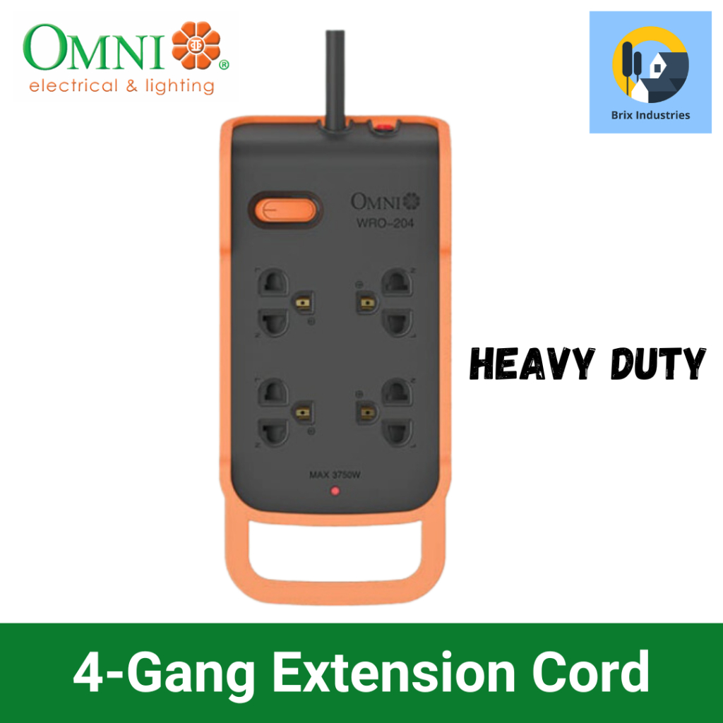 Omni Heavy Duty 4-Gang Extension Cord 6 Meter Wire WRO-204 | Shopee ...