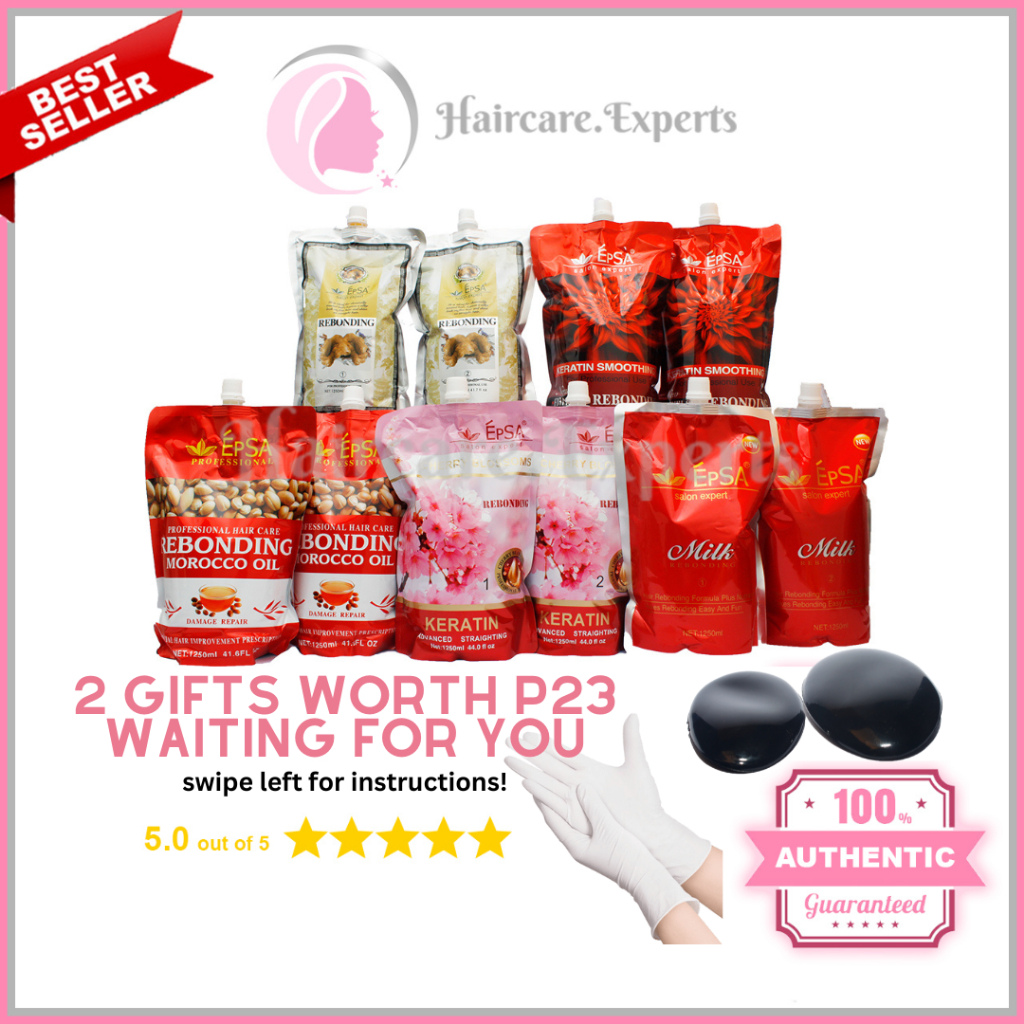 Epsa Rebonding Set Hair Straightener Rebond Milk Keratin Argan Ginger ...