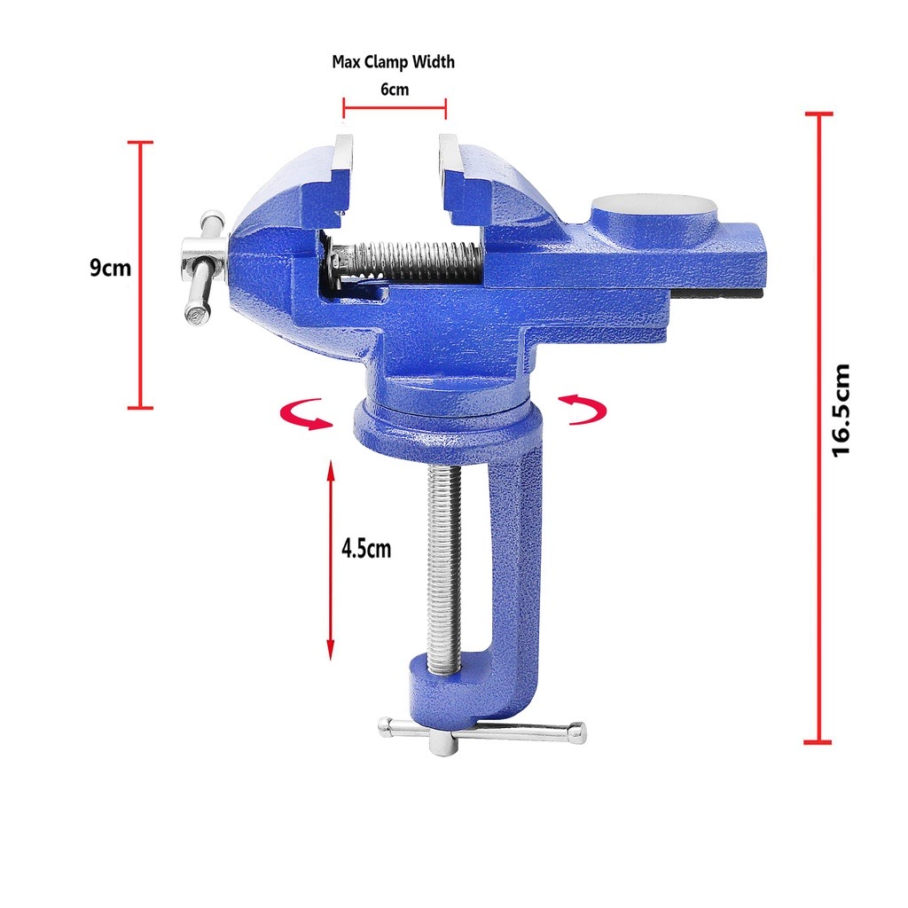 Mini Vise Household Vise C Type Clamp Portable Bench Vise,2.4" Blue ...
