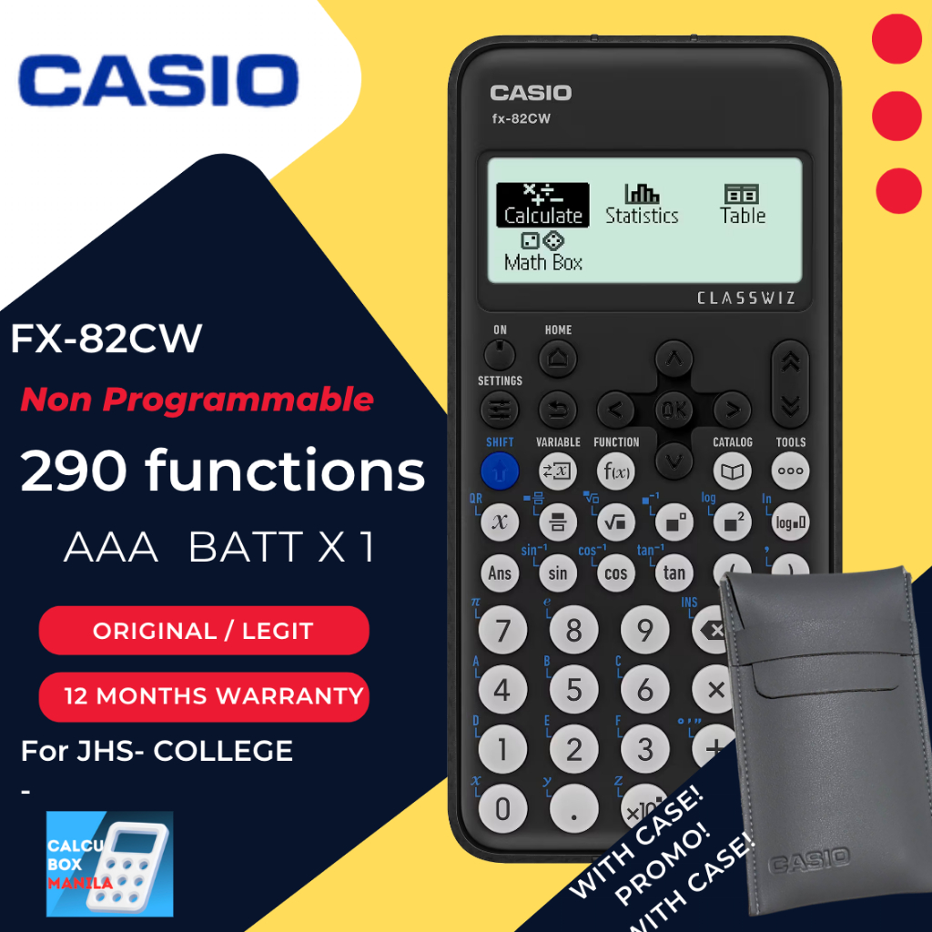 CASIO FX82CW CLASSWIZ SCIENTIFIC CALCULATOR ORIGINAL WITH 12 MONTHS ...