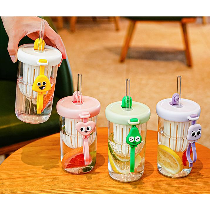 Influencer Cute Unisex Transparent Water Cup Portable Water Bottle ...