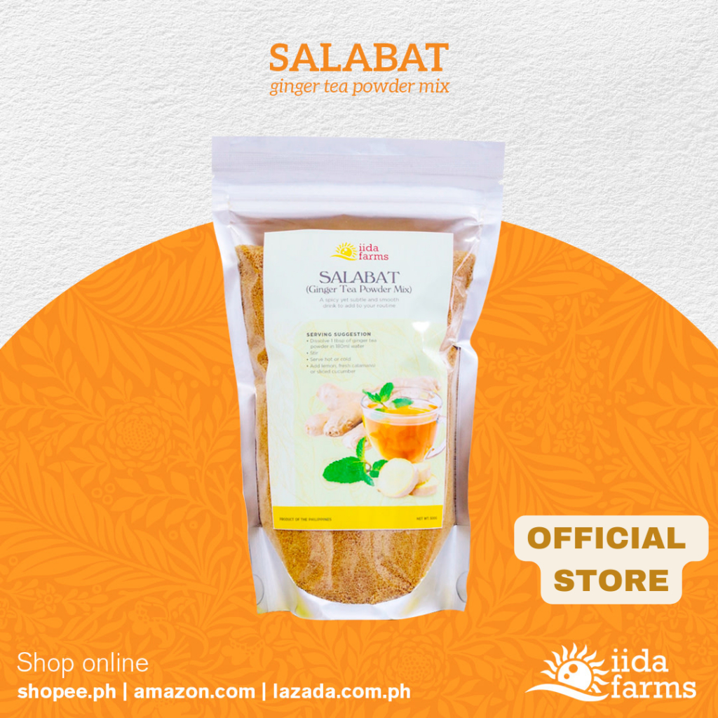 IIDA FARMS SALABAT (Ginger Tea) Powder Mix 500g SOOTHING RELIVING NATURALLY PROCESSED DRINK ...