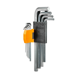INGCO Hex Allen Key Wrench Set (Long Arm) (9pcs) Cr-V Material for Heat ...