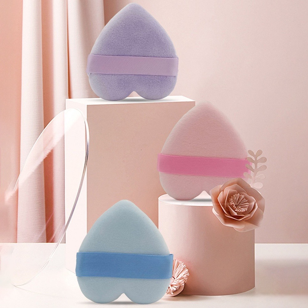Heart/ round shape face powder applicator cushion sponge puff soft ...