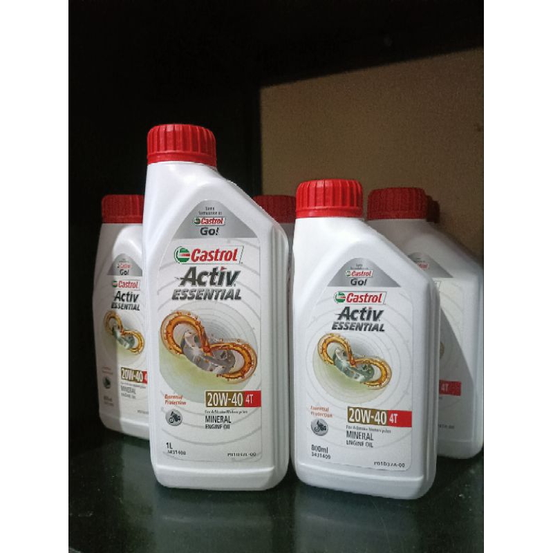 CASTROL Activ Essential 20w-40 4T Engine Oil 1L/800ml motor oil ...
