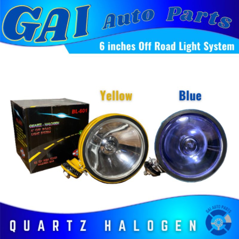 Quartz Halogen Yellow/Blue Color - 6 inches off road light system ...