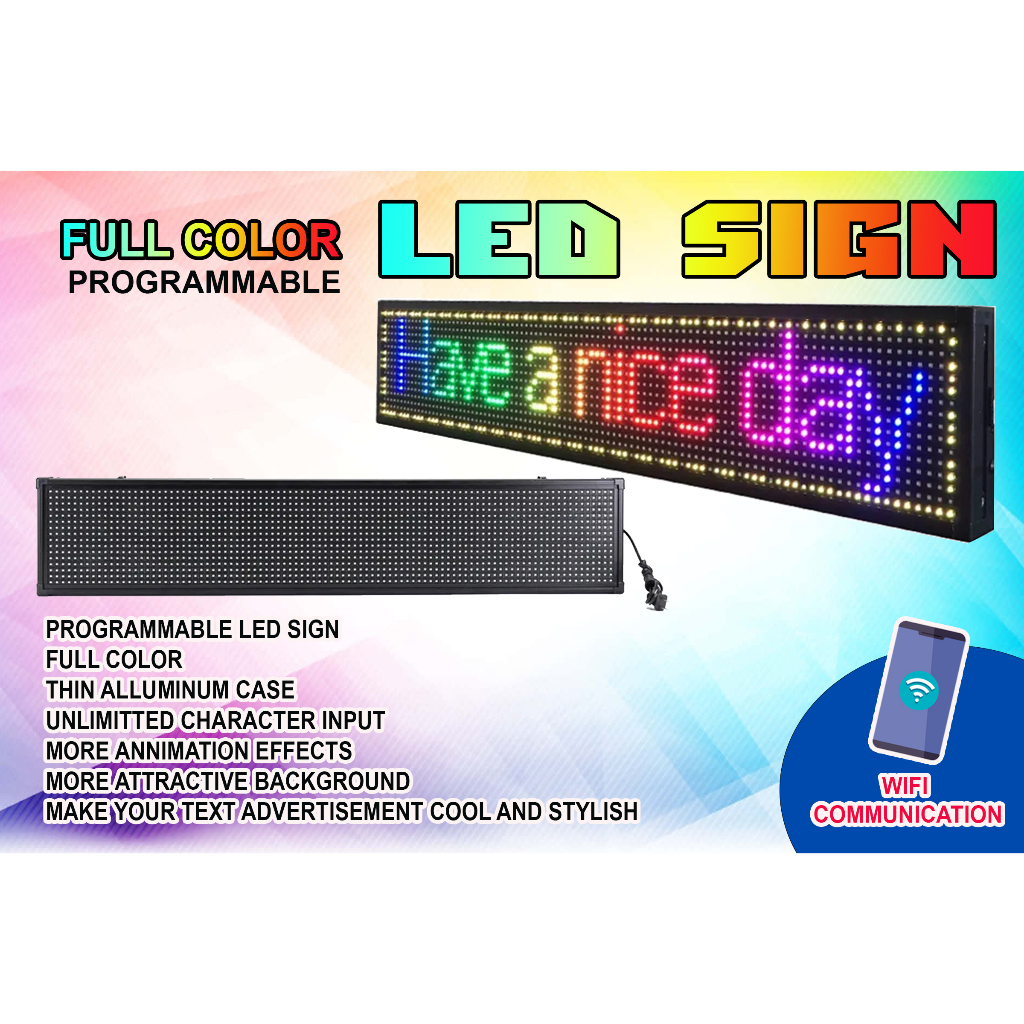 LED SIGN PROGRAMMABLE DISPLAY FULL COLOR SCREEN | Shopee Philippines