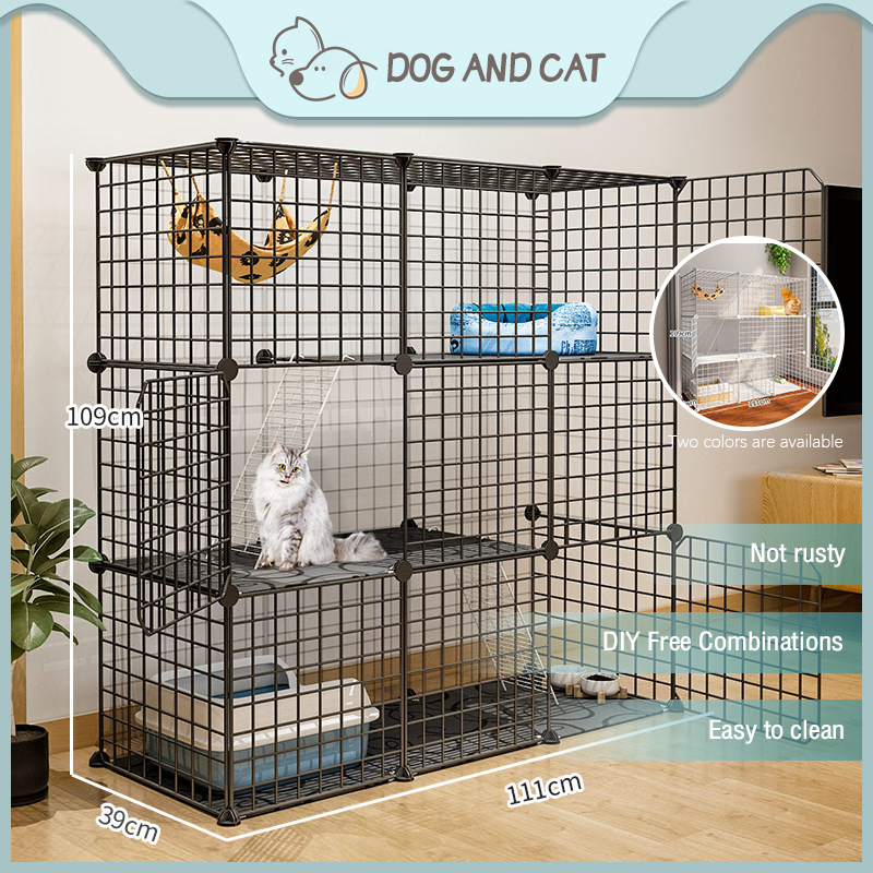 DIY assembly cat cage 109*39*111cm three-layer large size cage | Shopee ...