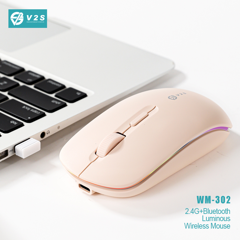 V2S WM302 Rechargeable Wireless 2in1 USb Receiver And Bluetooth Mouse ...