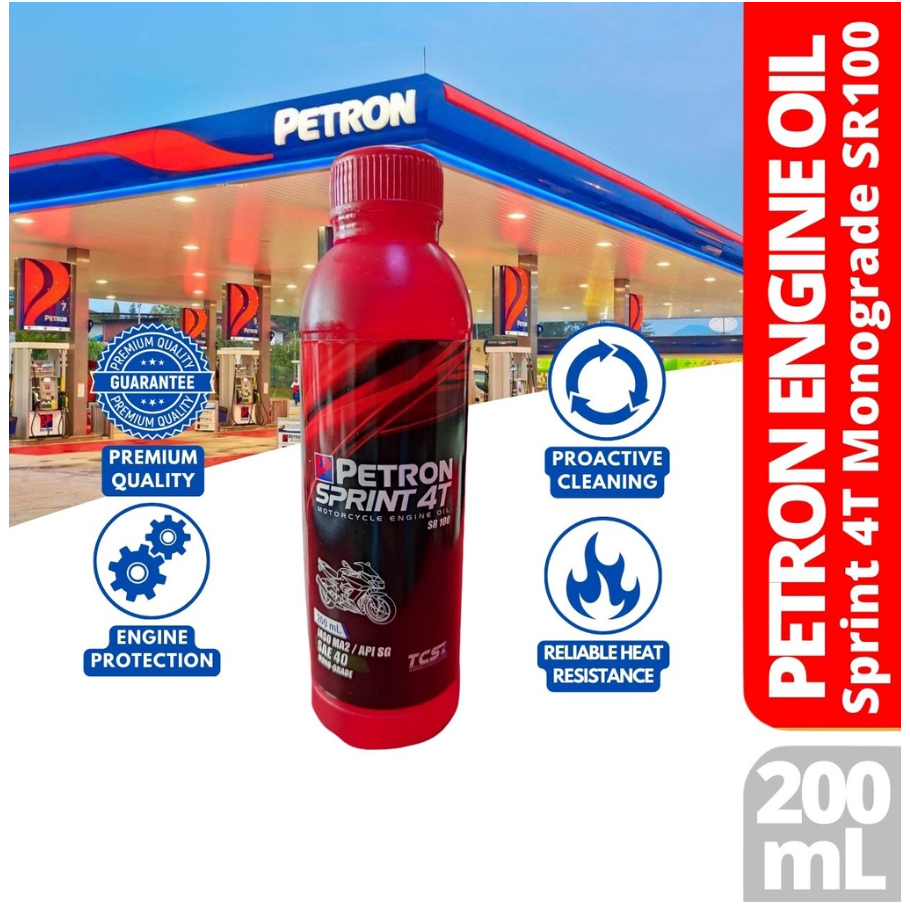 Petron Sprint 4T SR100 Mono-grade Motorcycle Engine Oil SAE 40 (1 Liter ...